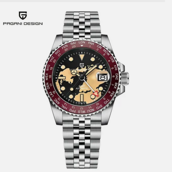 Pagani Design PD-1758 Watch GMT Master Luxury Men's Watch Automatic Watch Jubilee Red ...