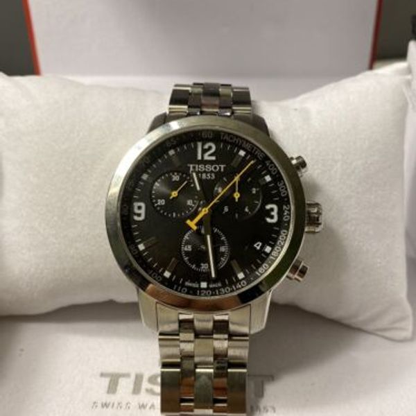 Tissot PRC200 T055417A Swiss Made Men's Watch All Silver Steel Chronograph 42mm | WatchCharts ...