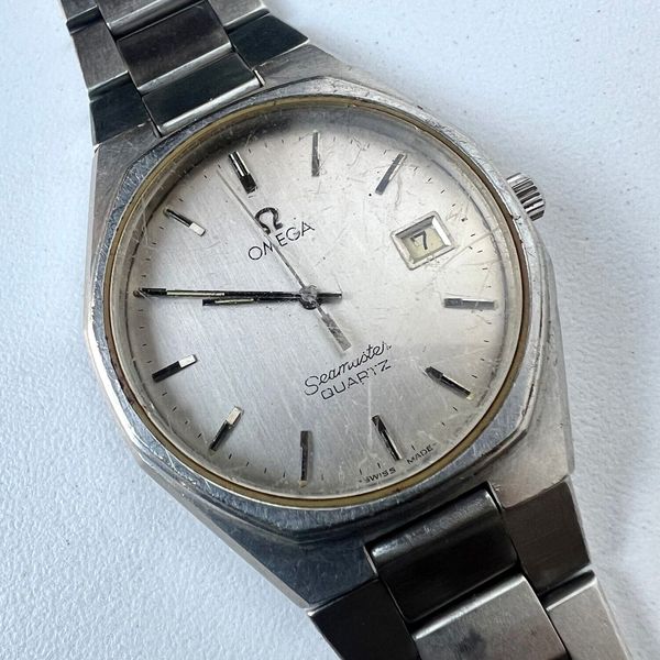 OMEGA Seamaster Cal 1342 Quartz Watch Vintage Mens Gray Dial Ref ...