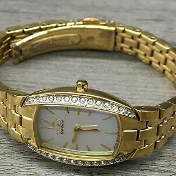 Citizen Eco Drive Goldtone Sparkle Watch REPAIR | WatchCharts Marketplace