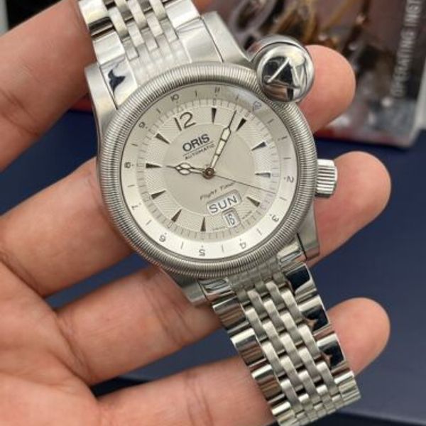 Oris Flight Timer Day-Date, White Dial 7568 | WatchCharts Marketplace