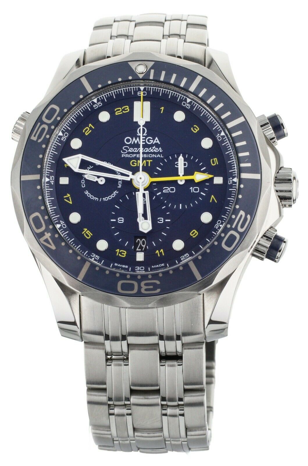 Omega Seamaster Diver 300M Co-Axial 44 GMT Chronograph (212.30.44.52.03 ...