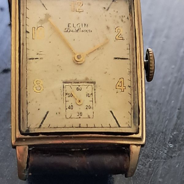 Vintage ELGIN DeLUXE Watch 10K GOLD Filled Bracelet 17 Jewels USA ...
