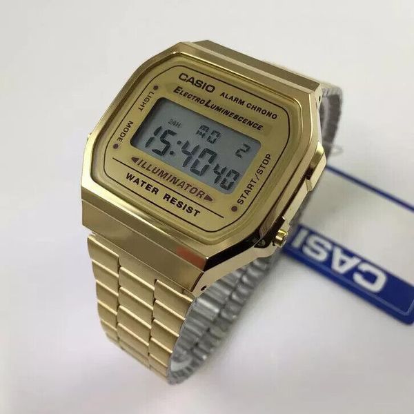 CASIO MEN'S GOLD TONE STAINLESS STEEL DIGITAL WATCH A168WG USPS ...