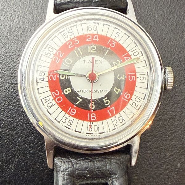 Rare Vintage Timex Bullseye Sprite Wind Up Wristwatch 231702472- Runs ...