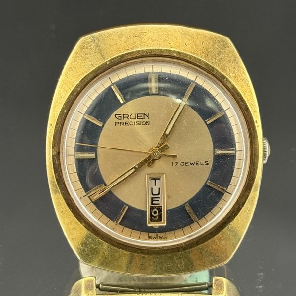 6 Vintage Mens Gruen Watches Precision Jump Hour Automatic Parts Repair ...