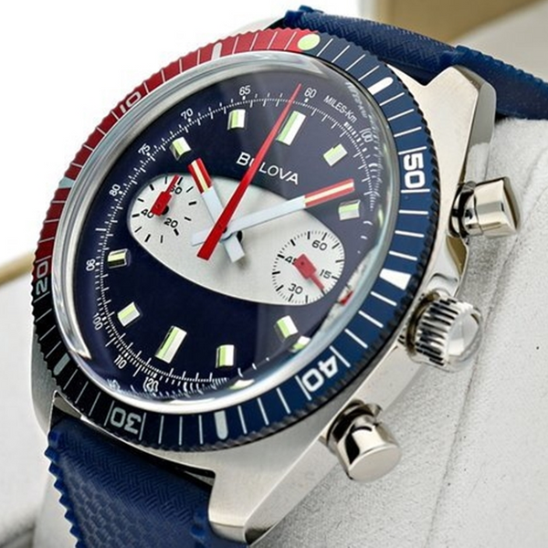 Bulova Archive Series Men's Chronograph Surfboard Silicone Strap Watch ...