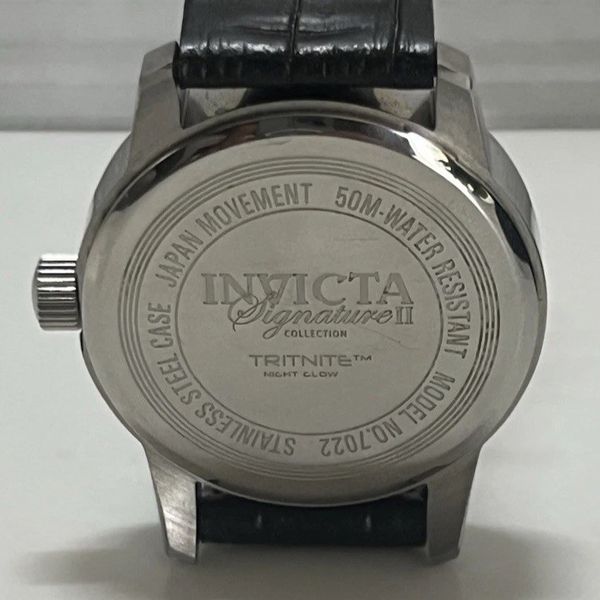 Invicta Men's Signature II Chronograph Black Leather Band Trinite Night ...
