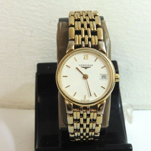 1990s LADIES GOLD PLATED LONGINES FLAGSHIP QUARTZ GOOD CONDITION ...
