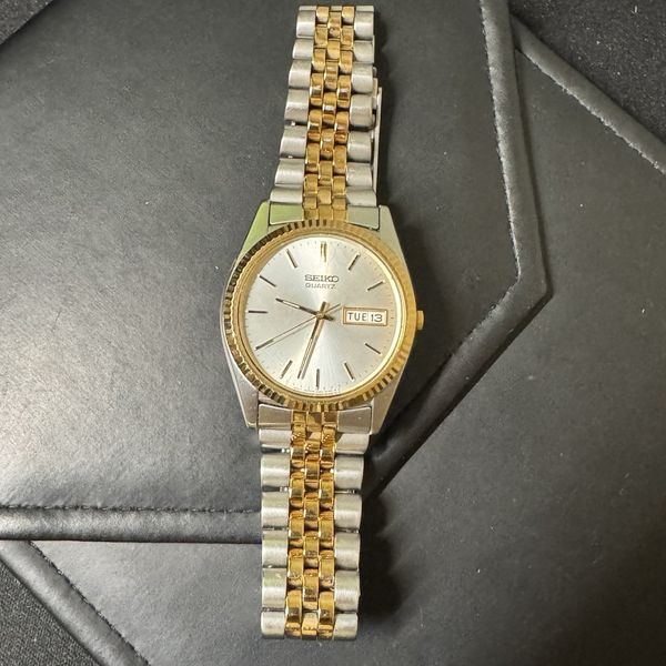 Seiko SGF204 Quartz Gold Silver Two Tone Day Date 36mm Men's Dress Watch | WatchCharts Marketplace