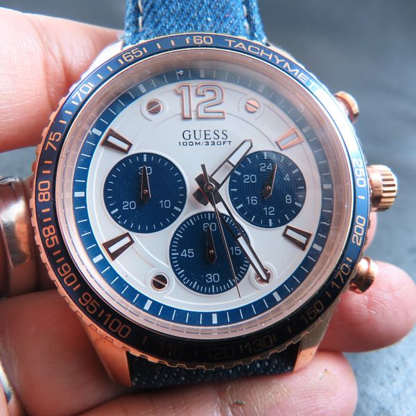All Steel Guess Chronograph 24 Hours Quartz Men Watch | WatchCharts ...