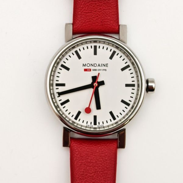 Mondaine 26mm SBB CFF FFS Swiss Railway Ladies' Watch Evo 2 on Red ...
