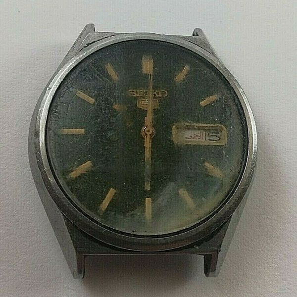 SEIKO 5 6319-8120 Japan Vintage Watch Day Date Stainless Steel Water ...