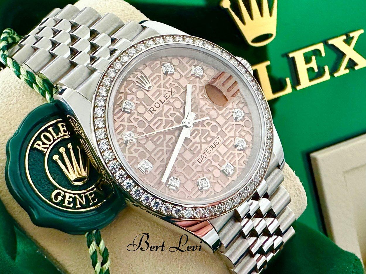 Rolex 126284RBR 36MM OYSTER PERPETUAL FACTORY DIAMONDS BOX & PAPERS ...