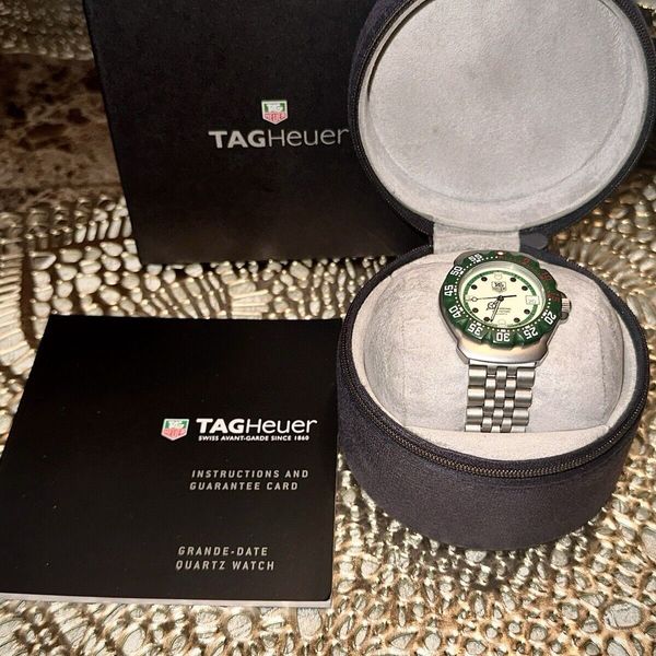 TAG Heuer F1 Formula 1 Green 1990s Vintage 35mm NM/ Mint 100% Authentic ...