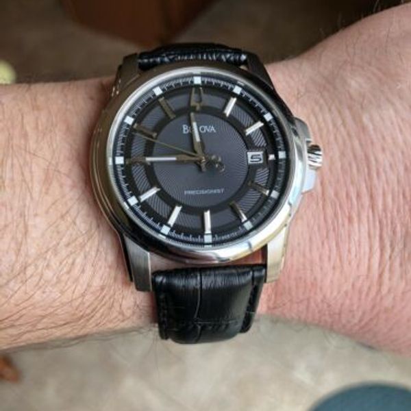 Bulova Men's 96B158 Precisionist Leather Strap Watch | WatchCharts ...