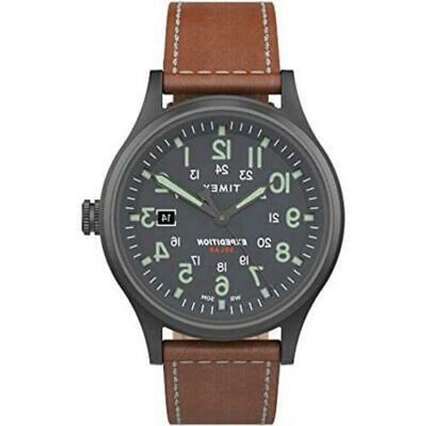Timex Men's TW4B18400 Expedition Scout Solar 40mm, Brown/Gunmetal, Size ...