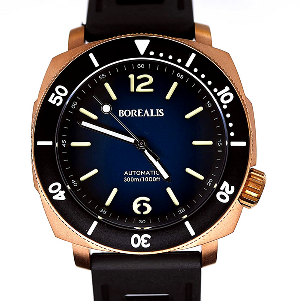 BOREALIS NAVALE BRONZE BLUE DIAL DIVER 300M INTERNATIONAL SHIPPING US ...