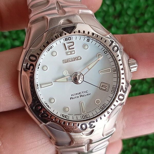 RARE SEIKO KINETIC AUTO RELAY 5J22-0A50 JAPAN STAINLESS STEEL WATCH GENTS SIZE | WatchCharts ...