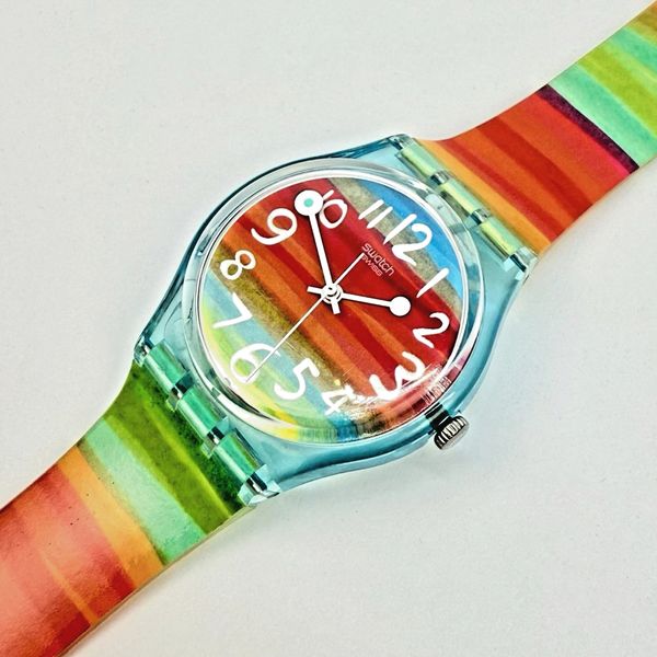 A Super 2004 Swatch Watch GS124 COLOUR THE SKY New Batt Ex Cond Papers ...