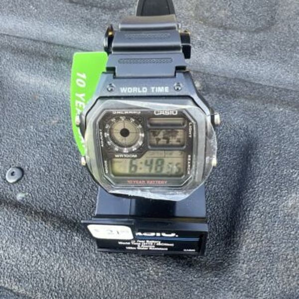 Casio AE-1200WH-1AV World Time Digital Watch 5 Alarms Time Zones ...