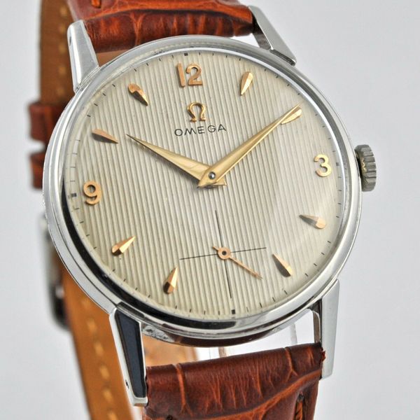 AUTHENTIC OMEGA W/ STRIPED DIAL MANUAL WIND ST STEEL VINTAGE SWISS ...