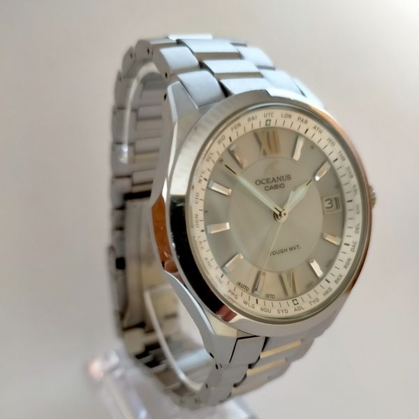 CASIO OCEANUS OCW-S100-7A2JF White Solar Radio Titanium Watch Wrist ...