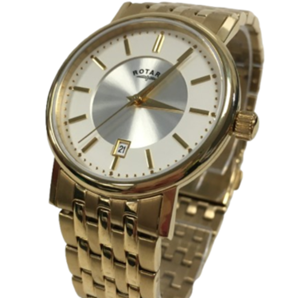 Rotary Gold Tone Stainless Steel Watch Date Display In Original Box ...