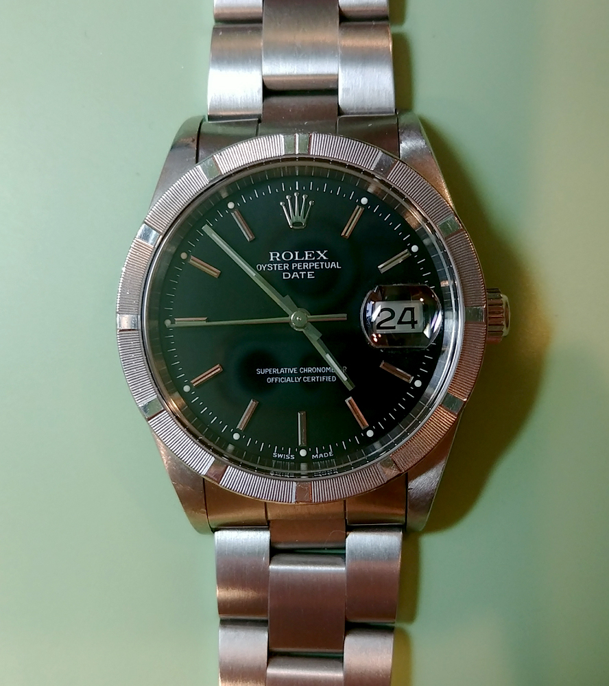 FS: Rolex Perpetual Date Model 15000 / 15210 Caliber 3135 Engine Turned ...