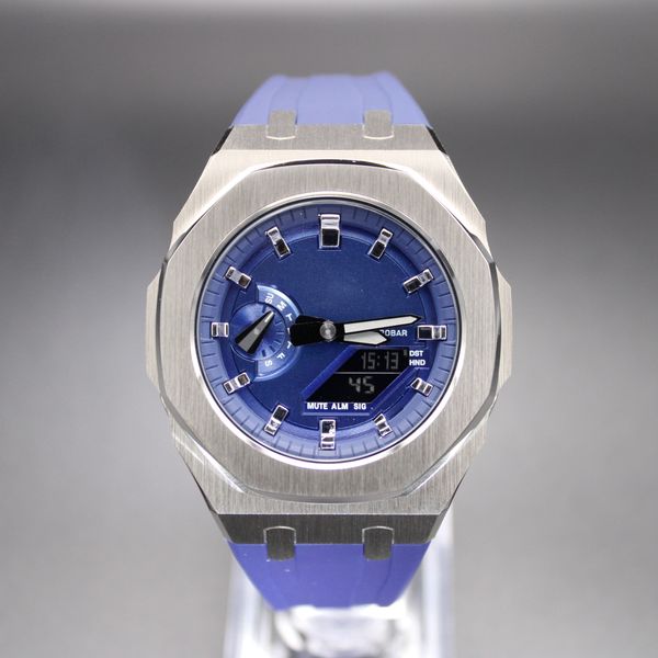 CasiOak "BLUE & SILVER" - Casio G-SHOCK GA2100 Mod - Men's 44mm ...