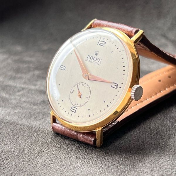 Vintage ROLEX MARCONI Watch ORIGINAL - Gold Plated - Big Case 36mm ...