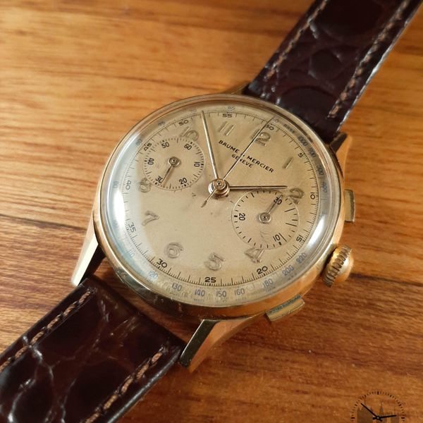 [WTS] Vintage 50s Baume & Mercier Chronograph / Ref 3901./ 18K Solid ...
