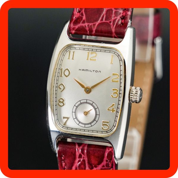 [MINT] Hamilton Boulton 6265 Quartz Silver Square Tank Shape Mens Watch ...