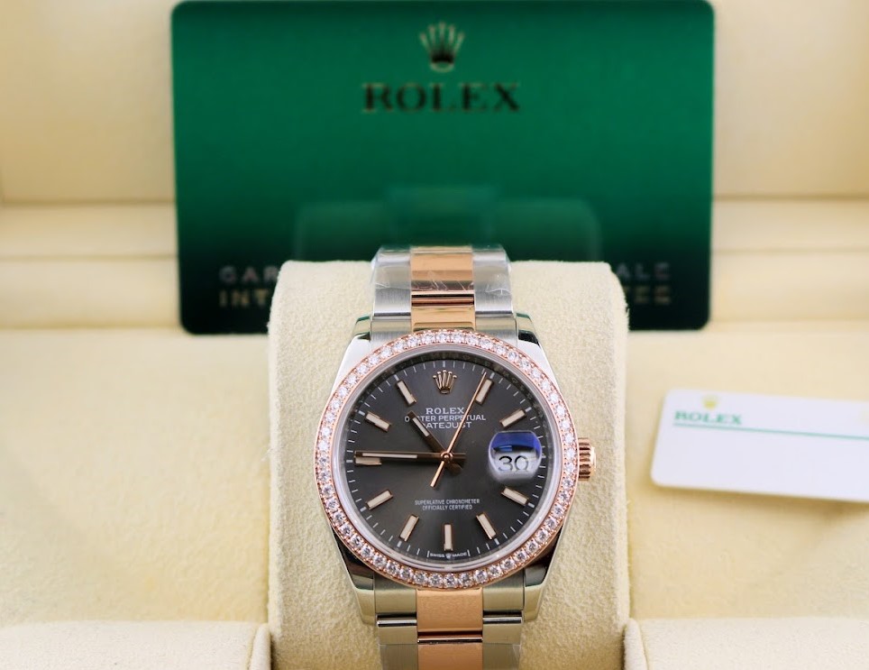 2021 Rolex Datejust 126281RBR Rhodium Dial + Diamond Bezel With Papers ...