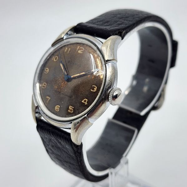 Vintage Benrus Shock Absorber 12 Hour Arabic Dial - Beautiful Patina ...