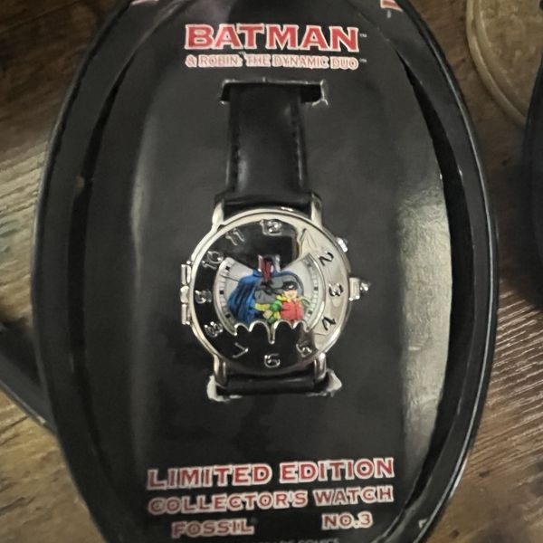 Batman & Robin Dynamic Duo Limited Edition Fossil Watch No.3 W/ Box Tin ...