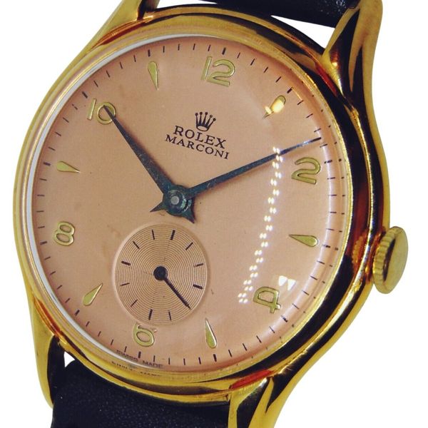 Vintage Rolex Marconi manual wind 18k gold plated case mens WATCH for ...
