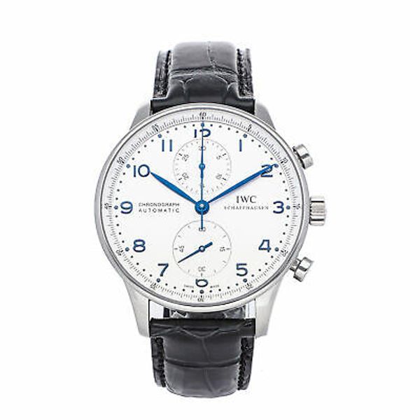 IWC Portugieser Chronograph Auto Steel Mens Strap Watch IW3714-17 ...