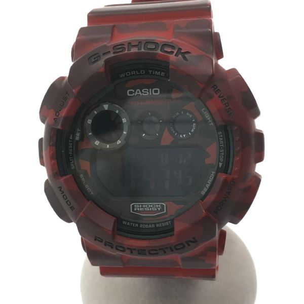 [Used] CASIO Quartz watch, G-SHOCK / Digital / Rubber / RED / RED ...
