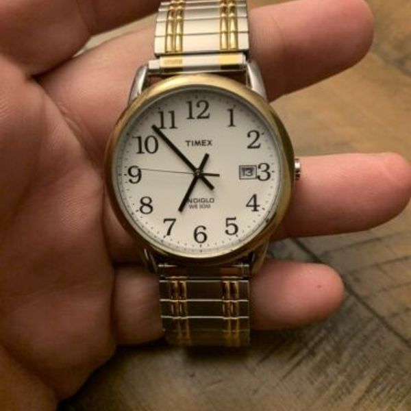 Timex Men’s Easy Reader Two-Tone Stainless Steel Expansion Band Watch ...