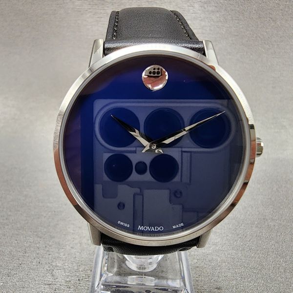 Movado Museum Watch Men 40mm Blue Dial Stainless Steel Round 0607270 ...