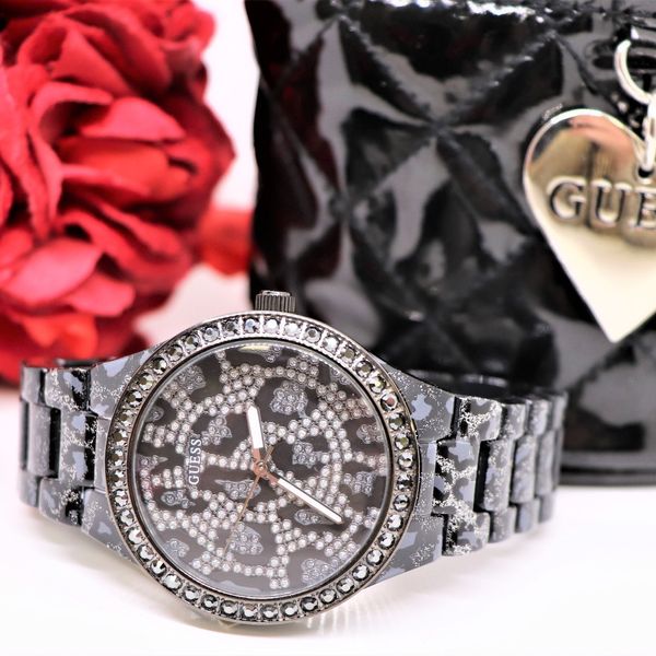 GUESS Women's U0015L1 Back Sporty Animal Trend Leopard Print Watch NIB ...