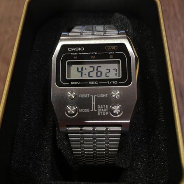 Casio A1100D-1VT Stainless Steel Case/ Bracelet w/ Casio Rubber Strap ...