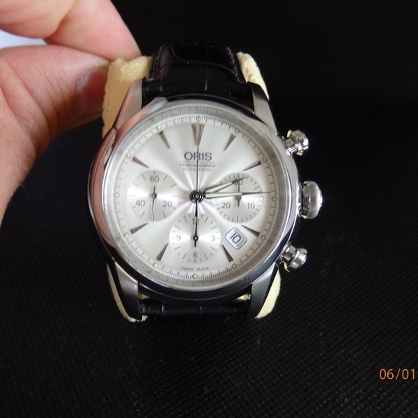 FS: Oris Artelier Chronograph 7547, Silver Dial, Black Strap $750 OBO ...