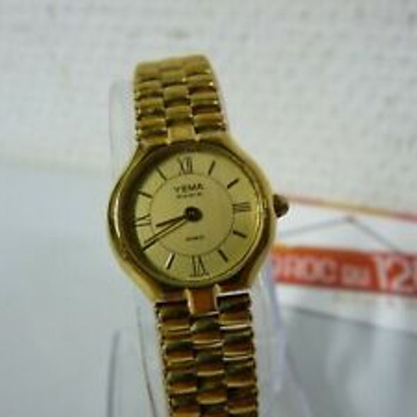 【FREE SHIPPING】 Watch Montre femme yema paris dore fonctionne pile ...
