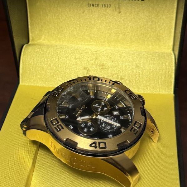 Invicta Pro Diver Analog Display Black Gold Watch Parts Or Repair ...