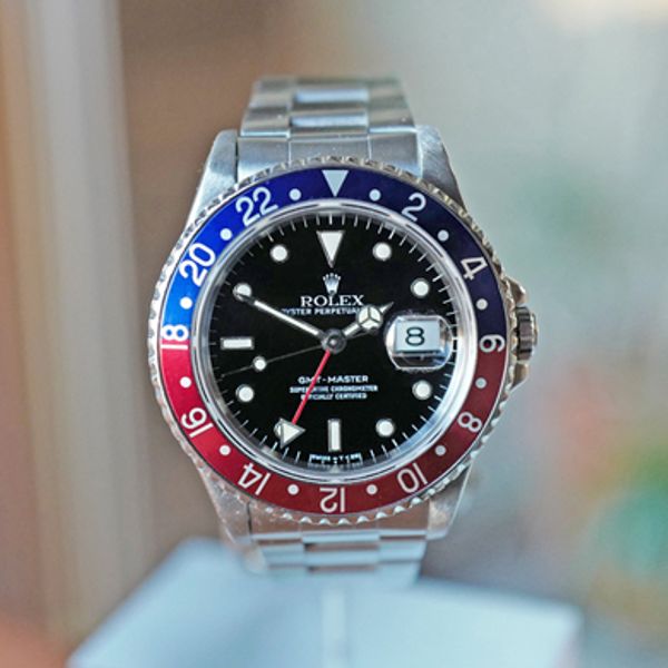 FS ROLEX GMT MASTER Red & Blue Pepsi Bezel Steel 40mm Ref. 16710 JUST ...