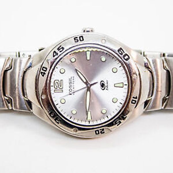 ESTATE LARGE FOSSIL BLUE 100 METERS MANS WATCH | WatchCharts Marketplace