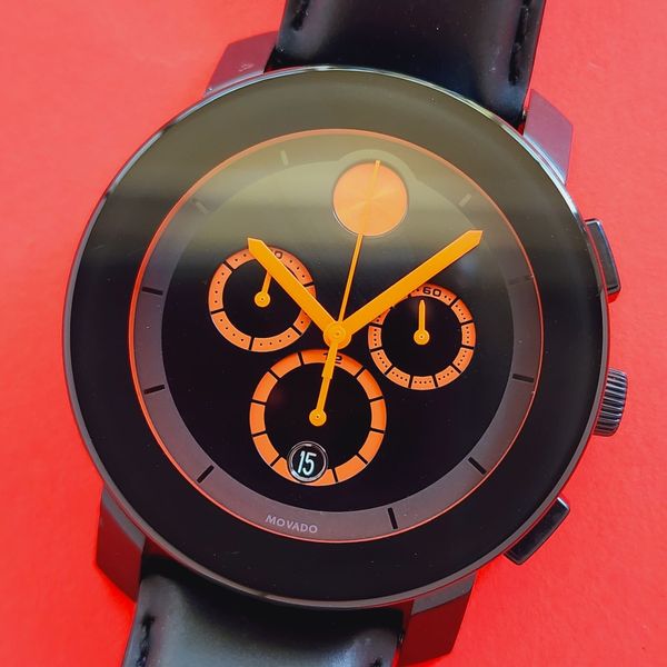 Movado Chronograph Watch Bold Model Black & Orange MB.01.1.29.6011 ...