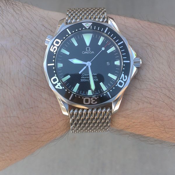 Omega 2264.50 quartz fullsize on Omega mesh band + extension REDUCED ...